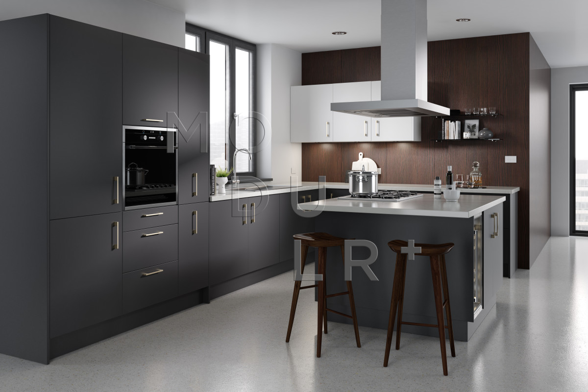 Black L-Shape Kitchen | Modulr